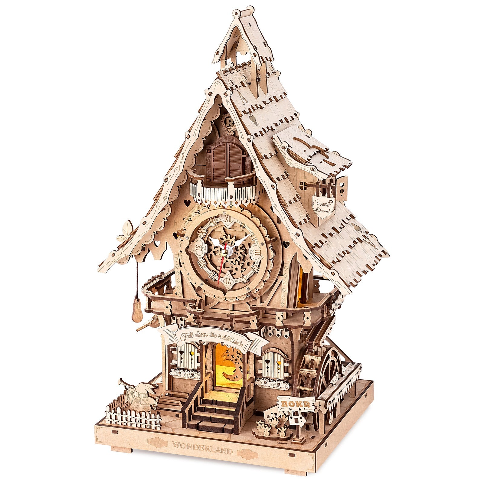 Robotime Cuckoo Clock Naturel Hout | Houten klok | Robotime Nederland