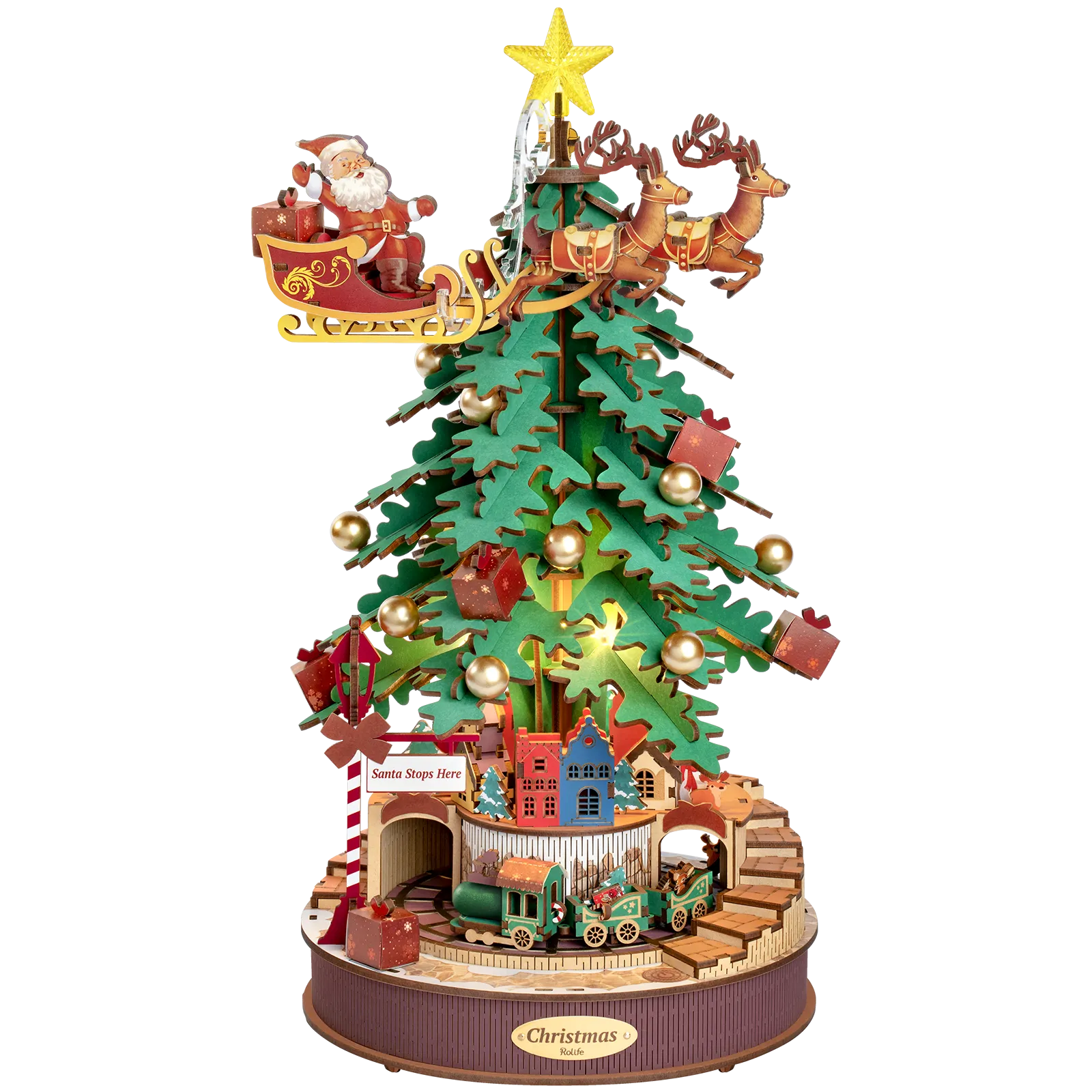 Robotime Christmas Melody Tree | Muziekdoos kerstboom hout | Robotime ...