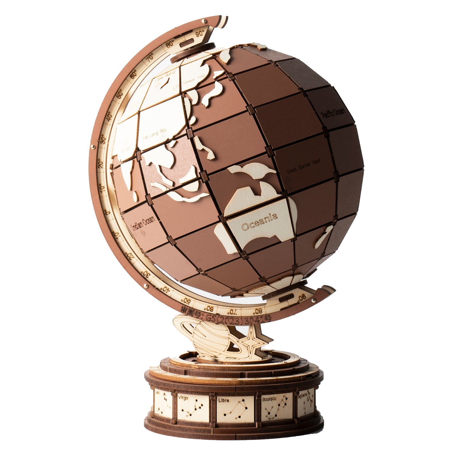 Robotime Global Wonders | 3D puzzel wereldbol hout | Robotime Nederland