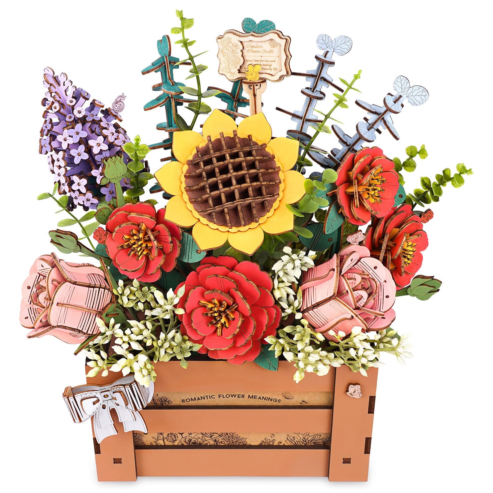 Robotime Wooden Bloom Box | Mand bloemen knutselen | Robotime Nederland