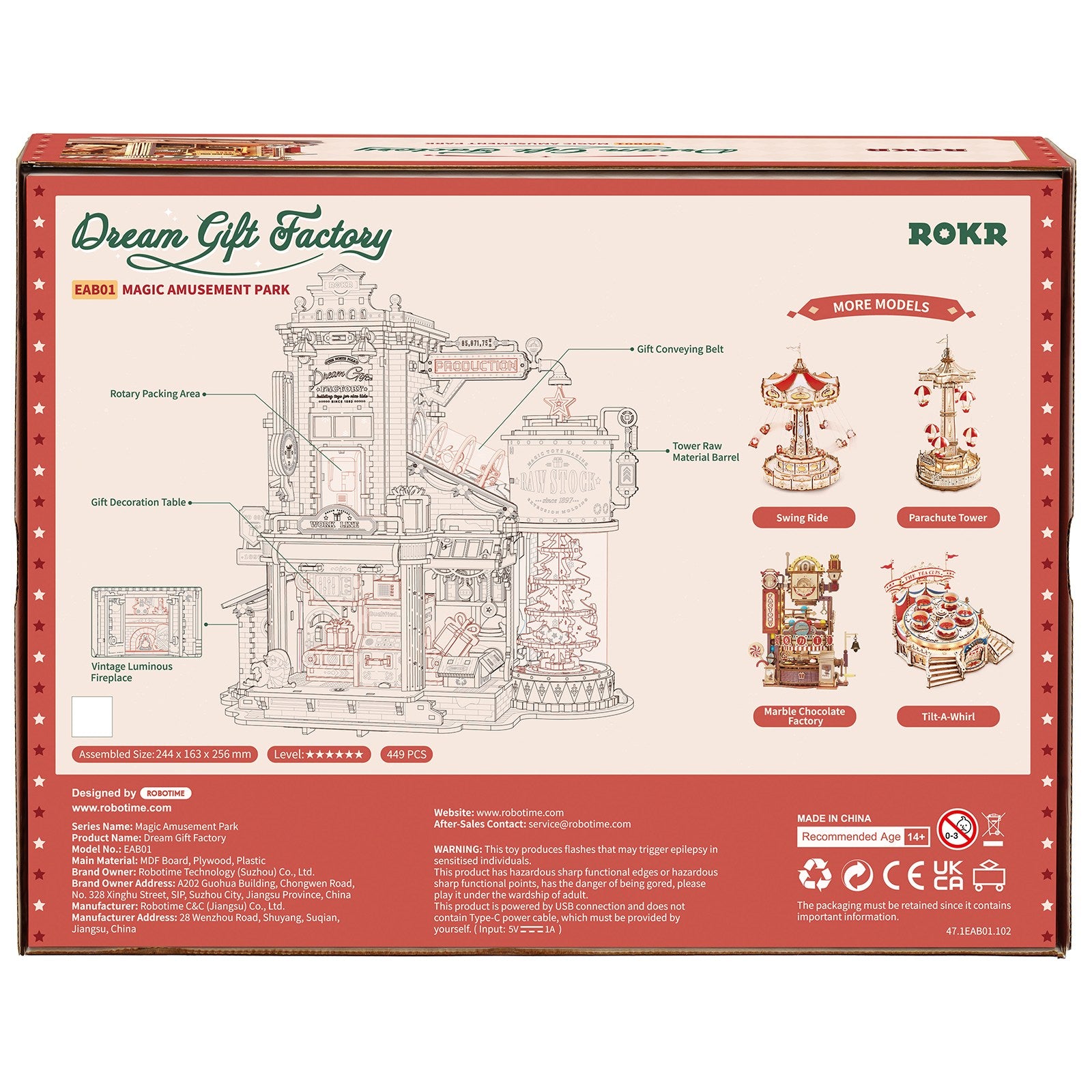 Robotime Dream Gift Factory | Kerst bouwset hout | Robotime Nederland