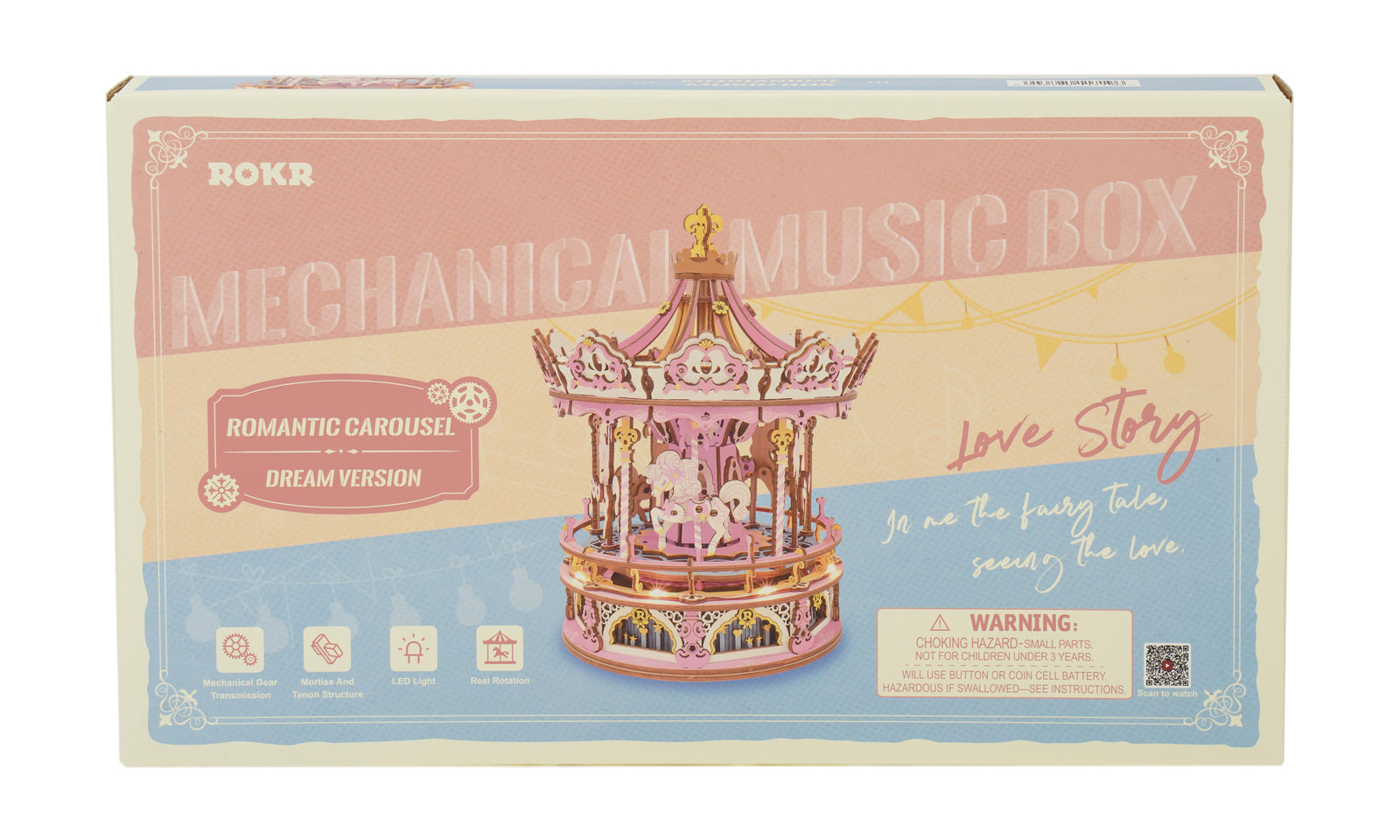 Robotime Romantic Carousel (Dream Version) | Houten 3D DIY bouwset ...